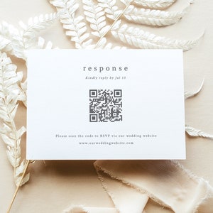 RSVP Card Template, Modern Rustic, QR Code Rsvp Enclosure Card ...