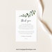 Eucalyptus Thank You Letter Template, Greenery Wedding, Printable Thank ...