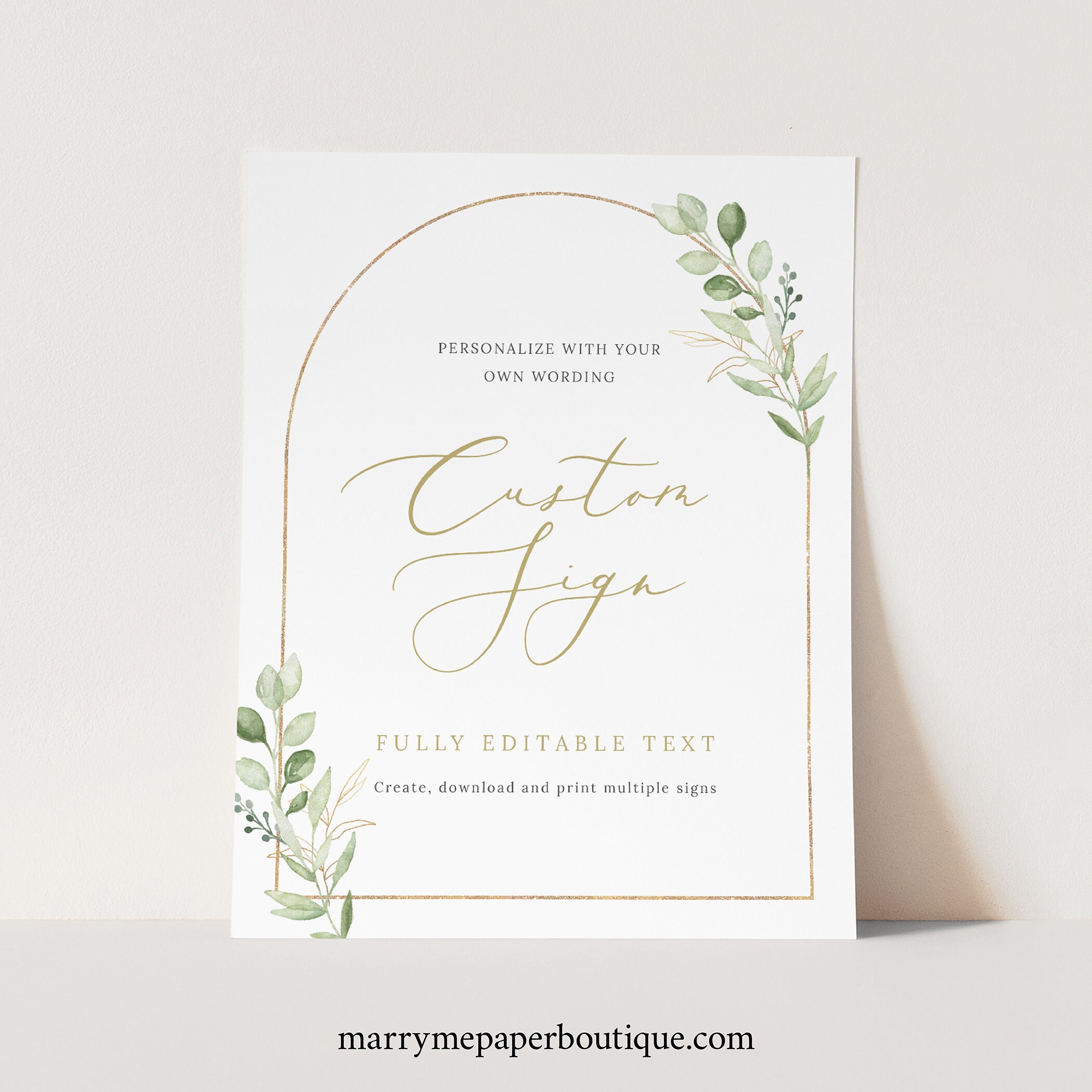 Sign Bundle Template 8x10 Greenery Arch Editable Greenery - Etsy