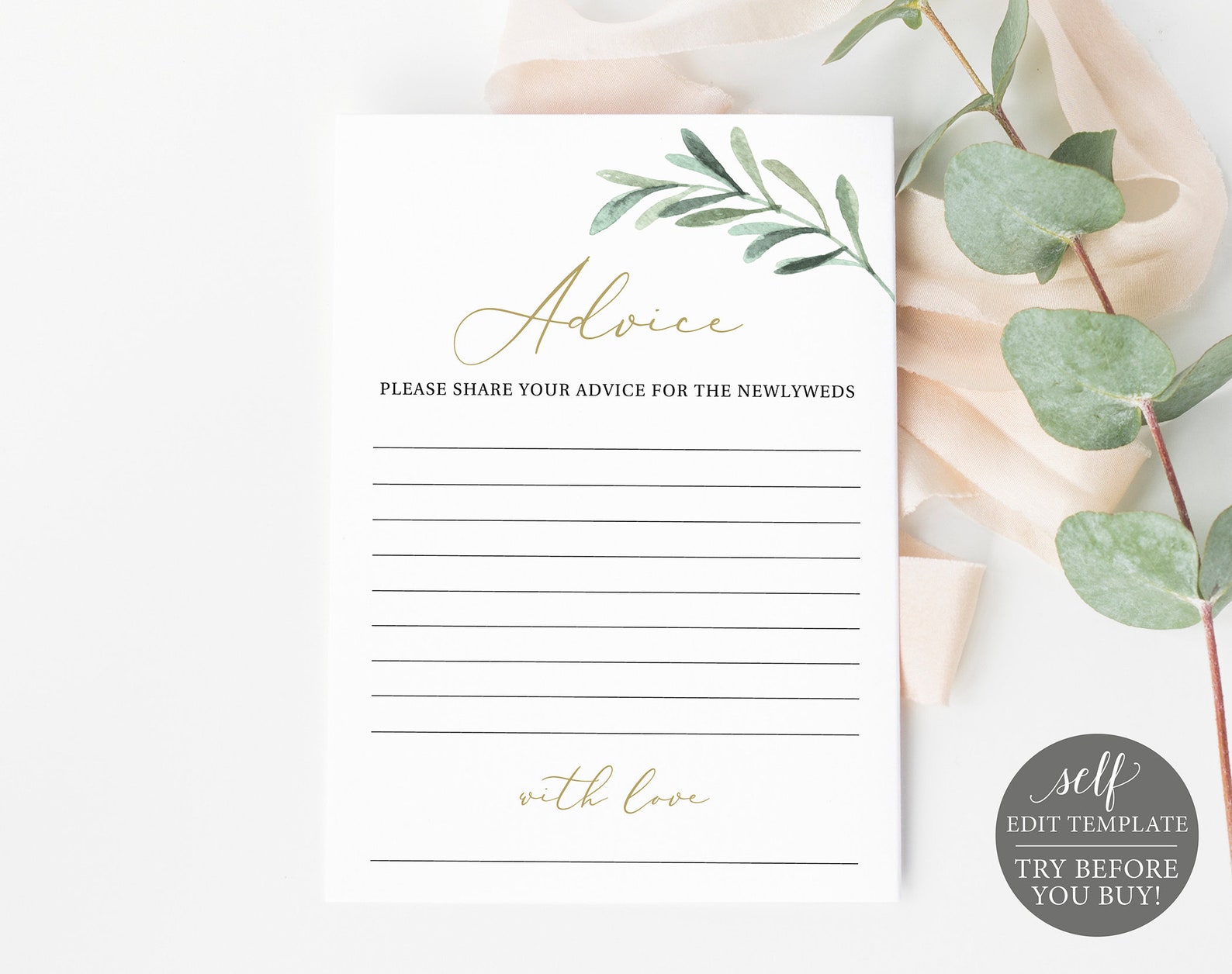 Advice Card Template FREE Demo Available Editable Instant | Etsy