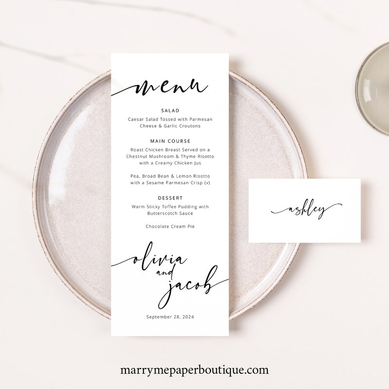 Personalized Menu Cards - Etsy