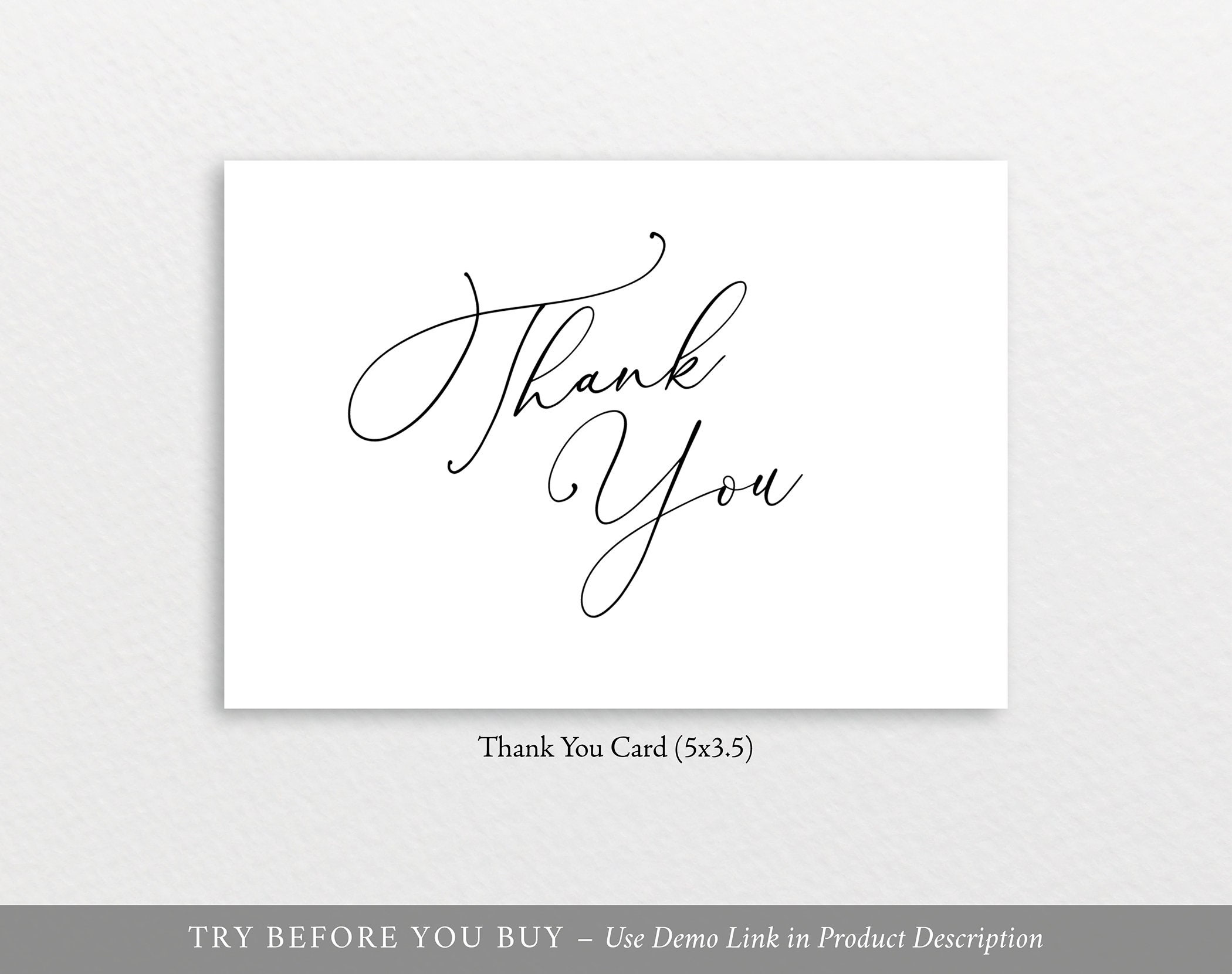 Thank You Card Template Minimalist Style Try Before | Etsy