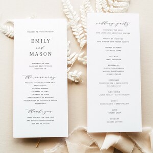 Wedding Program Template, Formal & Elegant, Try Before Purchase ...