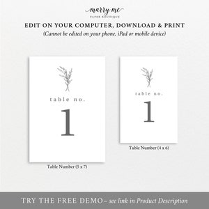 Table Number Template Modern Rustic Table Number Printable - Etsy
