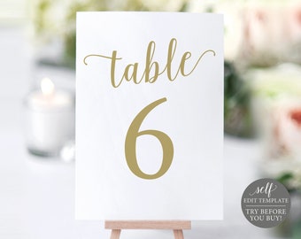Gold Table Number | Etsy