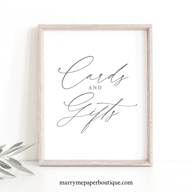 Cards & Gifts Sign Template Modern Stylish Script Editable - Etsy