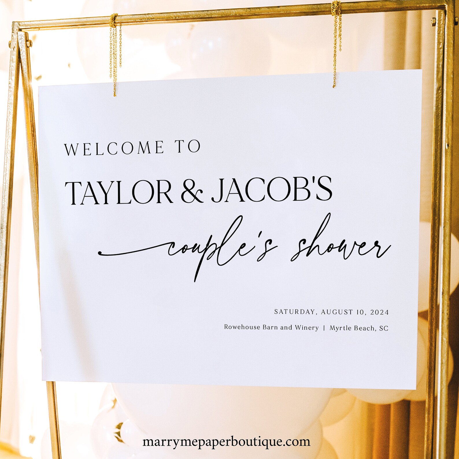 Couples Shower Welcome Sign Template Modern & Classic - Etsy