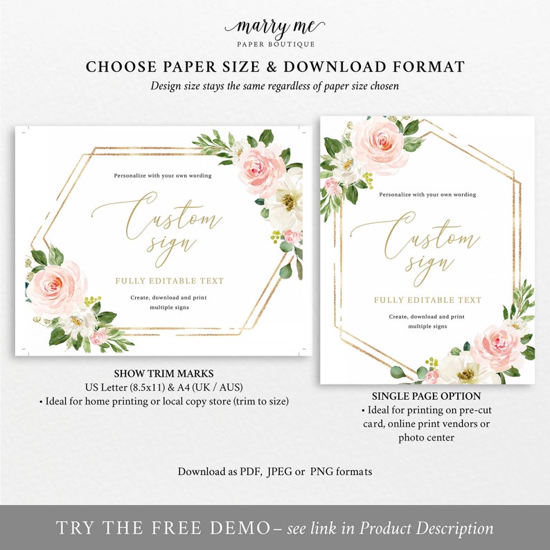 Create Multiple Signs Editable Template Instant Download - Etsy