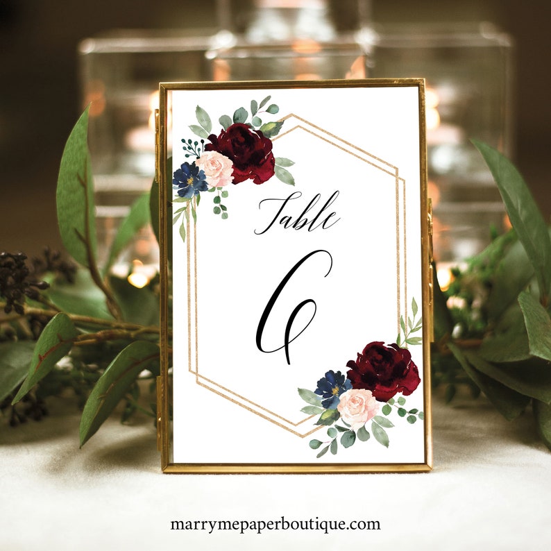 Table Number Sign Template Demo Available Templett - Etsy