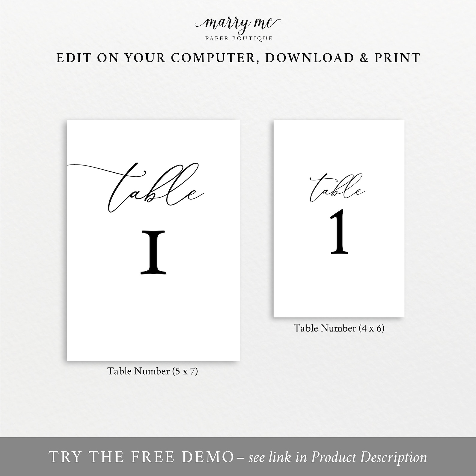 Classic Table Number Template Elegant Table Number Card - Etsy UK