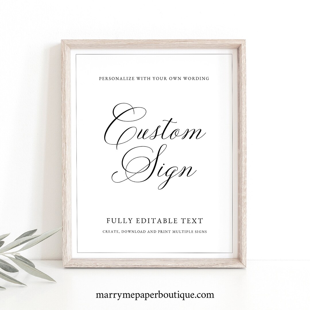 Wedding Sign Bundle Template, Traditional Wedding Calligraphy & Border ...