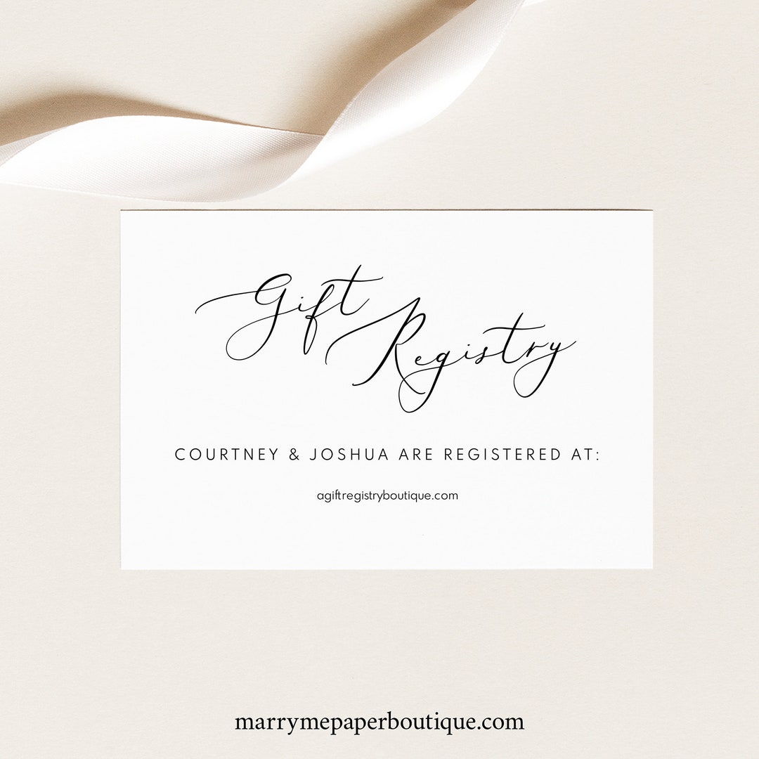 Wedding Registry Card Template Gift Registry Card Printable - Etsy