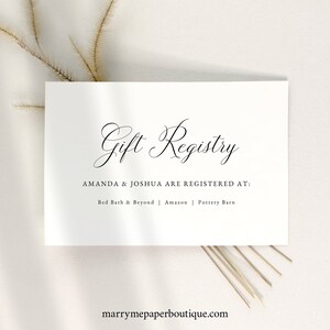 Wedding Registry Card Template Traditional Wedding - Etsy