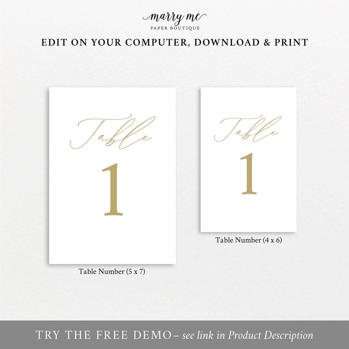 Table Number Template Demo Available Printable Editable - Etsy