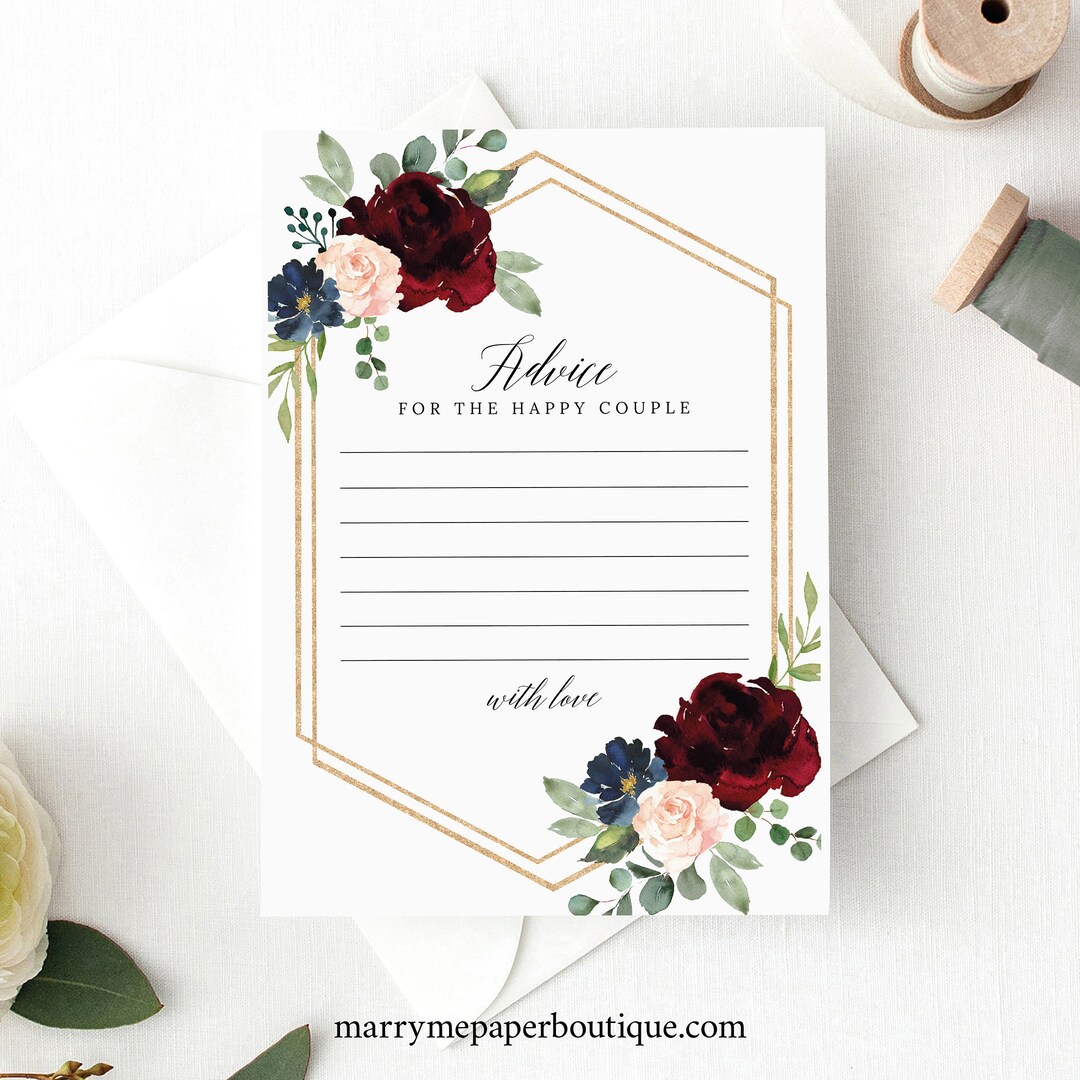 Advice Card Template Demo Available Editable & Printable - Etsy