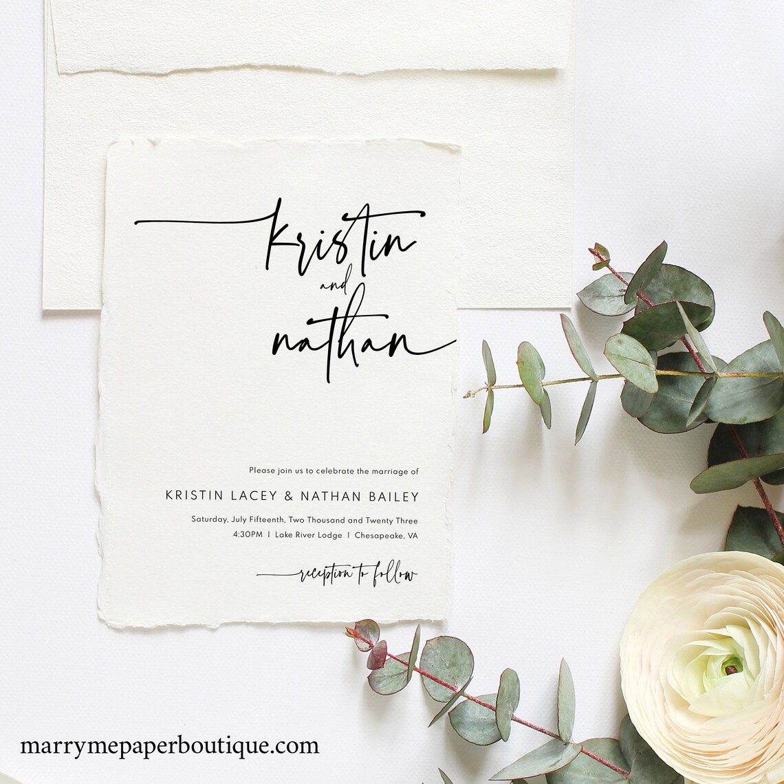 Wedding Invitation Template Set Modern Contemporary Clean | Etsy