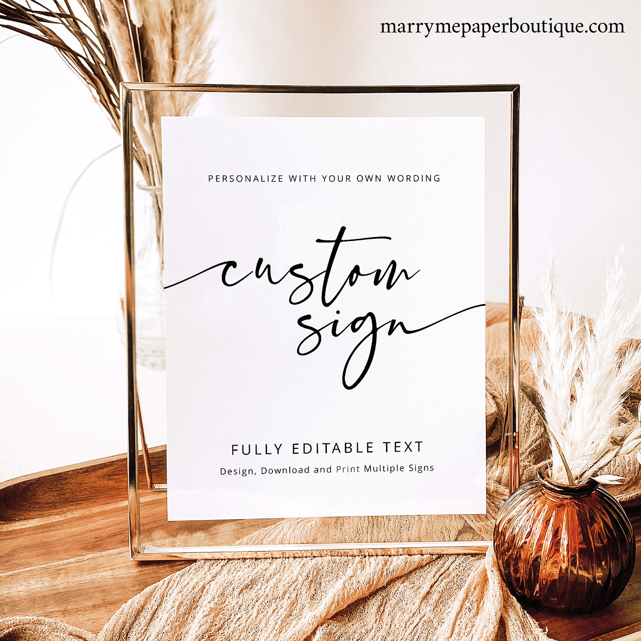 Create Multiple Signs Template, Modern Calligraphy, Templett Instant ...