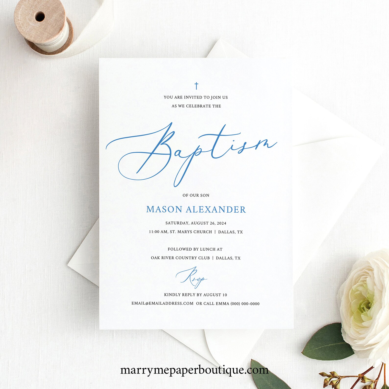Baptism Invitation Template Free Demo Available Fully - Etsy