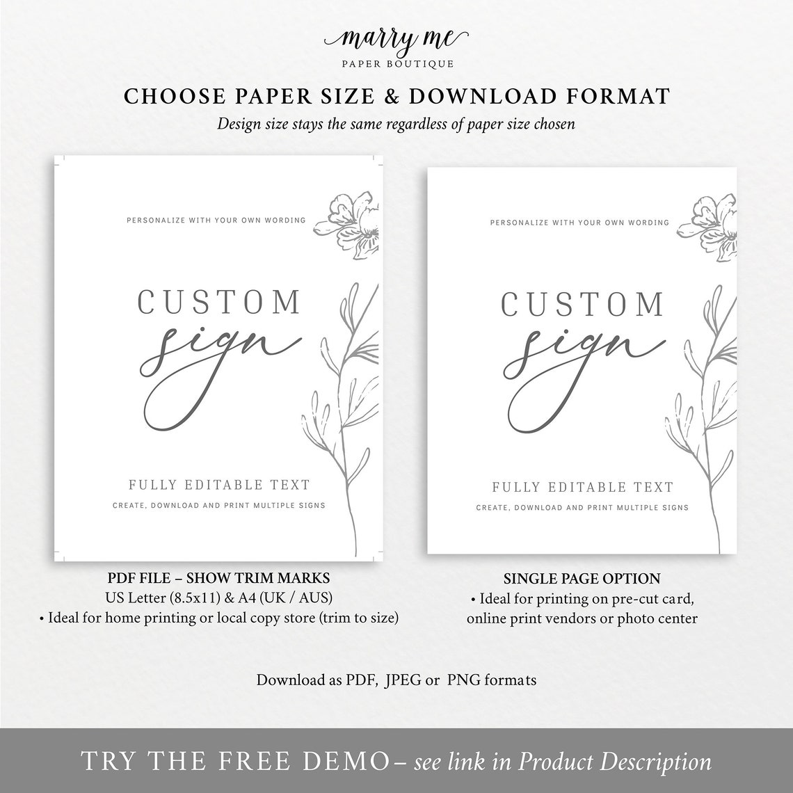 Create MULTIPLE Signs Template Try Before Purchase Editable - Etsy