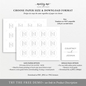 Round Favor Tag Template, Round Gift Tag Printable, Elegant Script ...