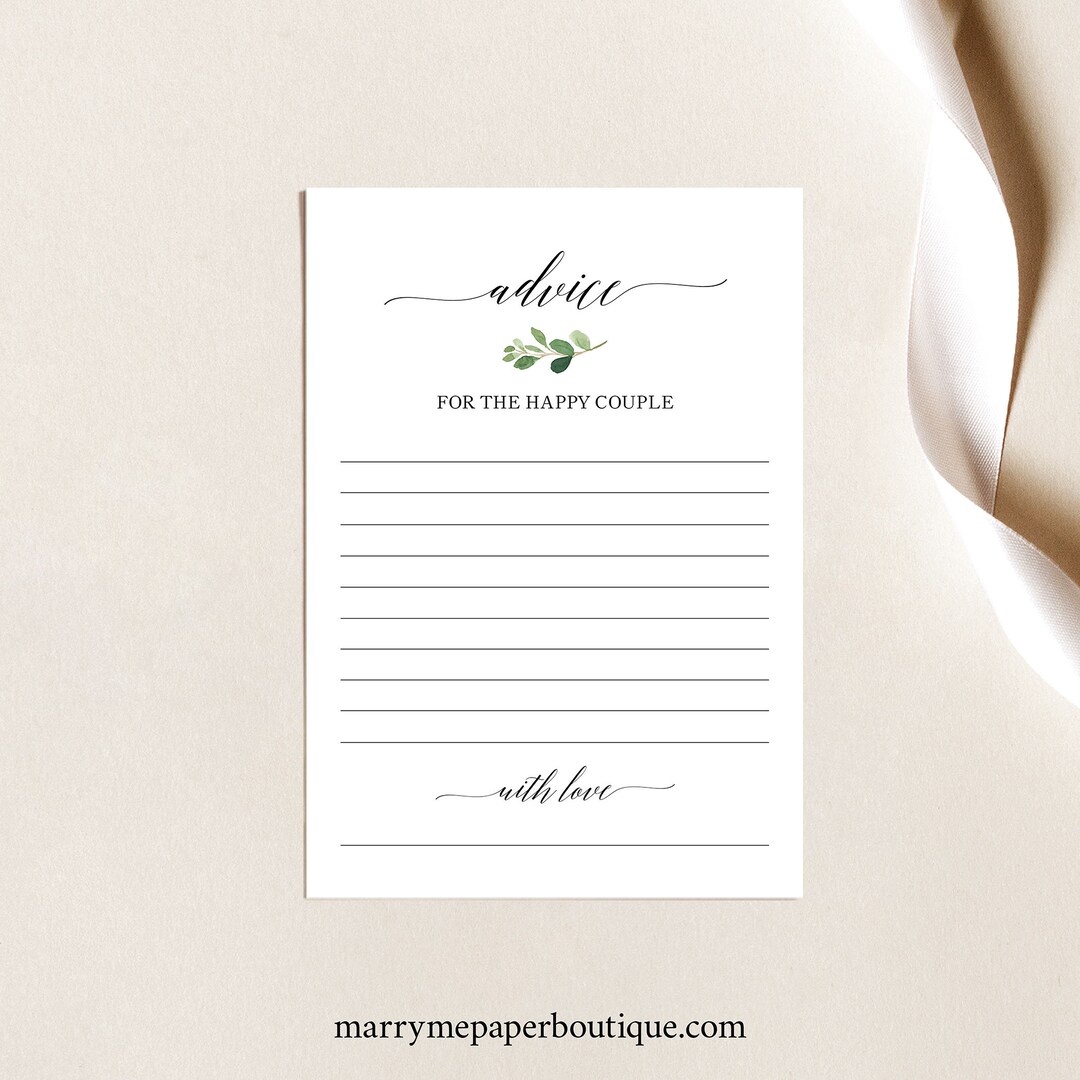 Advice Card Template, Try Before Purchase, Editable Instant Download ...