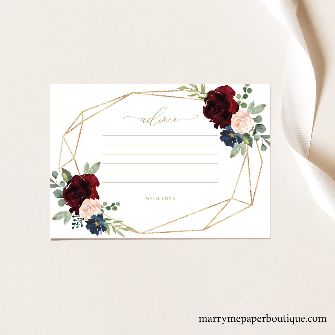 Advice Card Template, Editable & Printable Instant Download, Templett ...