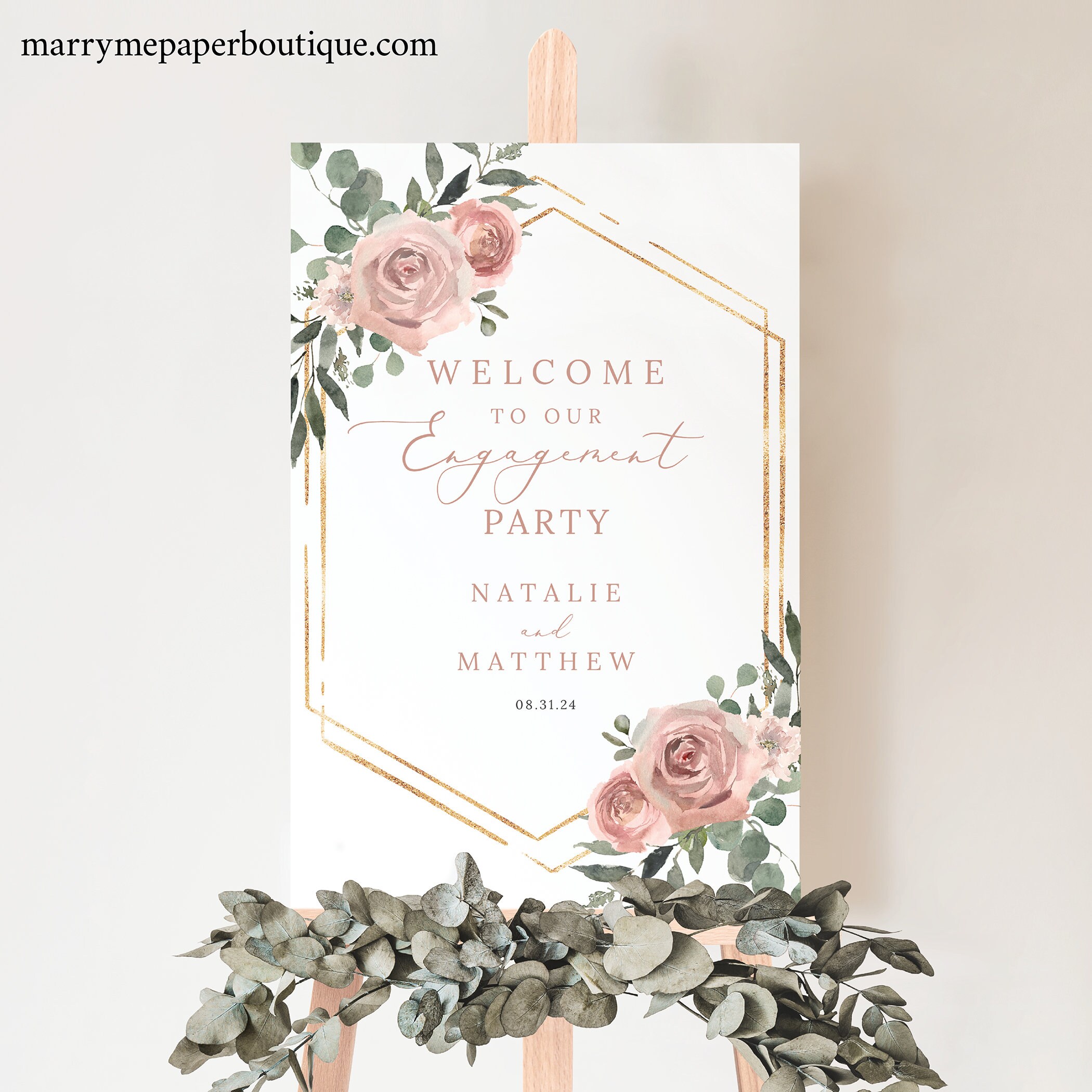 Engagement Party Welcome Sign Template Dusky Pink Floral - Etsy UK