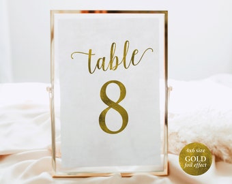 Gold Table Numbers | Etsy