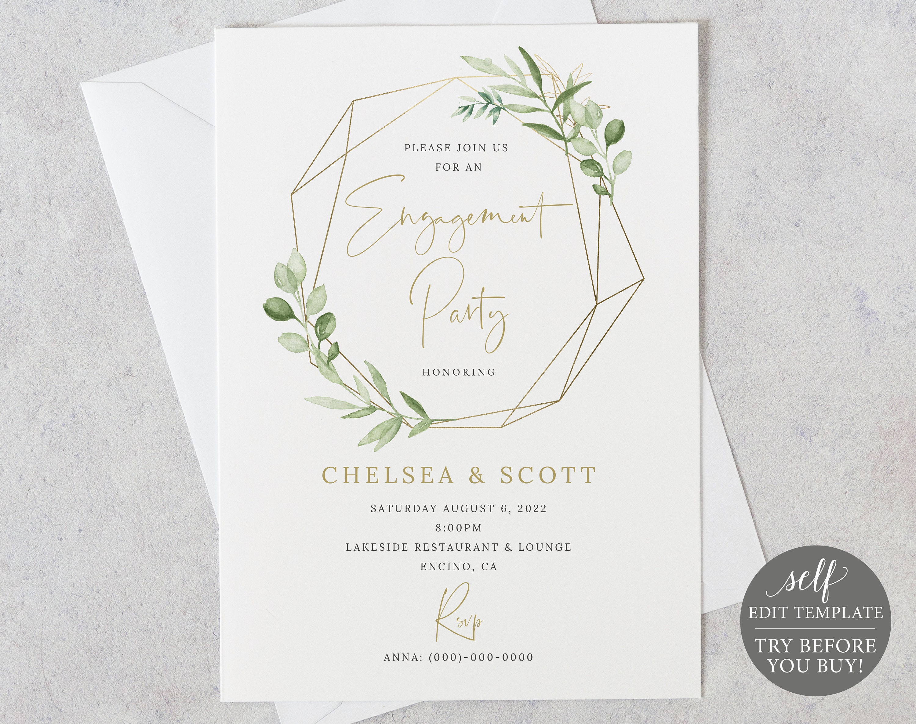 Engagement Party Invitation Template Try Before Purchase | Etsy