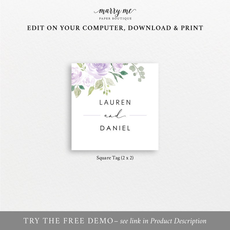 Square Label Tag Template Editable Instant Download Try | Etsy