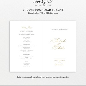 Four Page Wedding Program Template Calligraphy Design in - Etsy