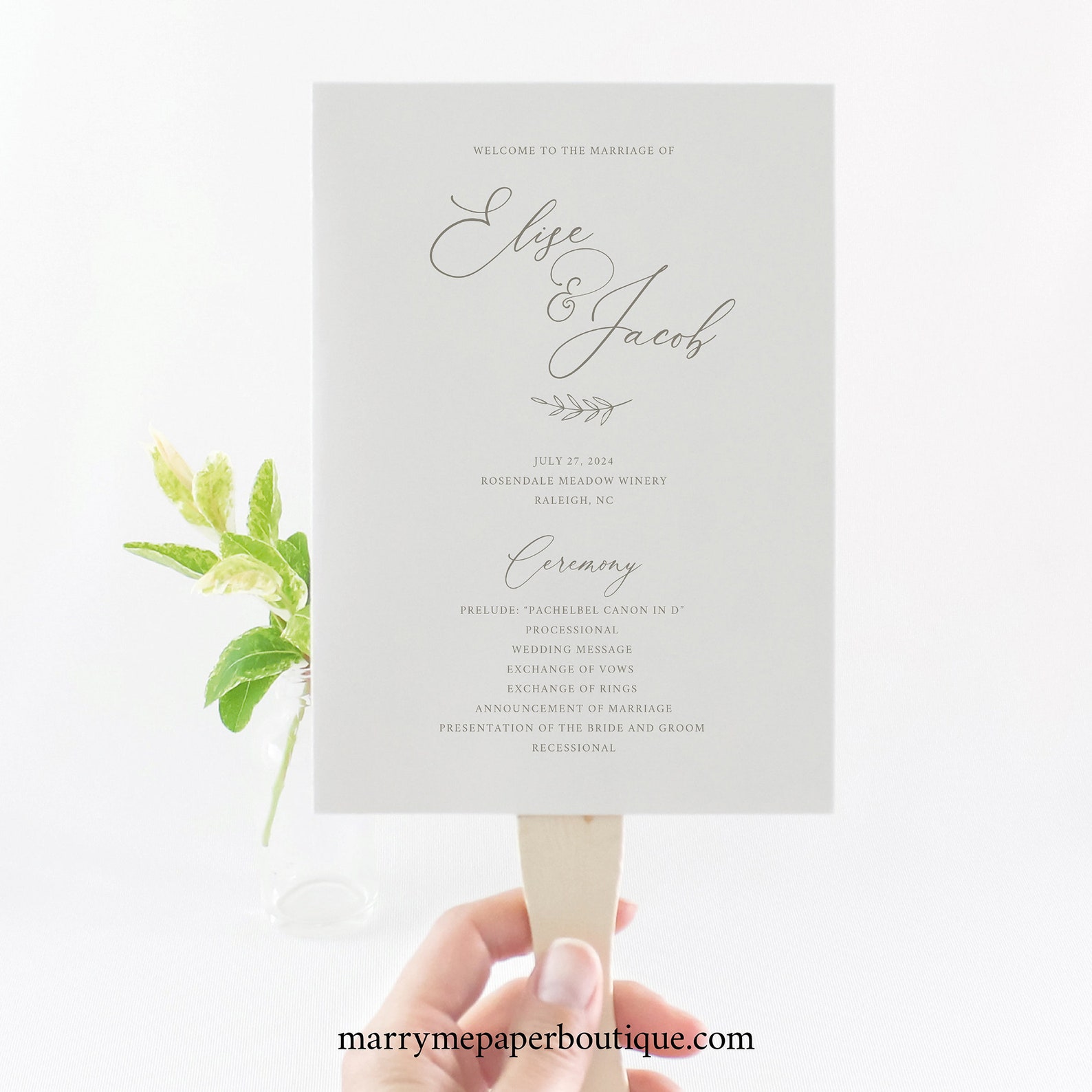 Wedding Program Fan Template FREE Demo Available Editable - Etsy