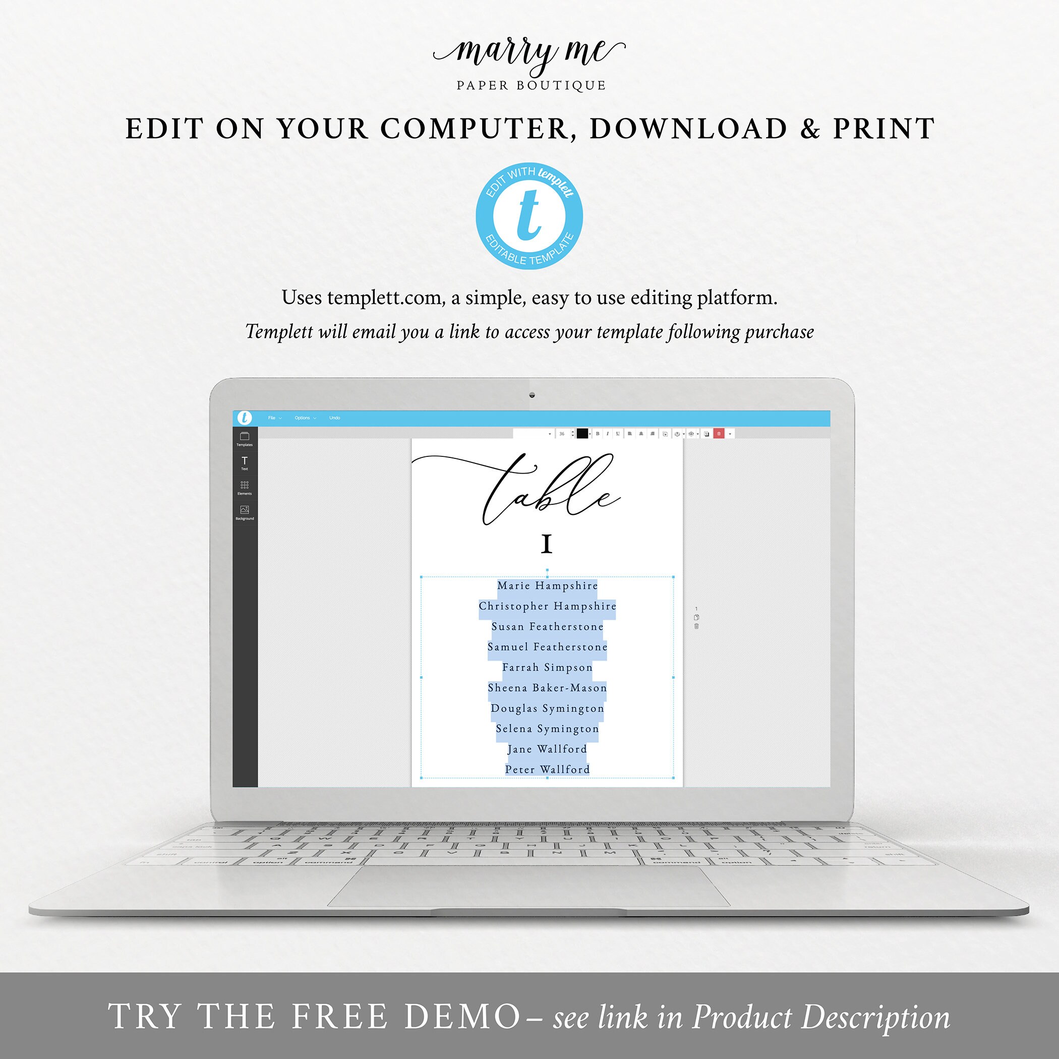 Classic Seating Chart Cards Template Elegant Seating Cards | Etsy