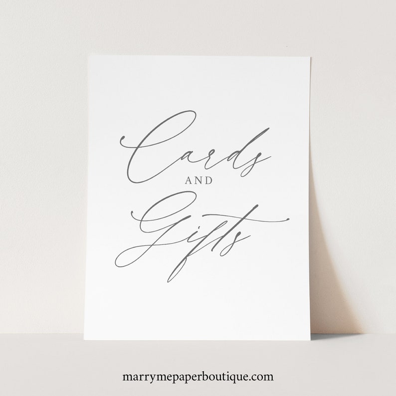 Cards & Gifts Sign Template Modern Stylish Script Editable - Etsy
