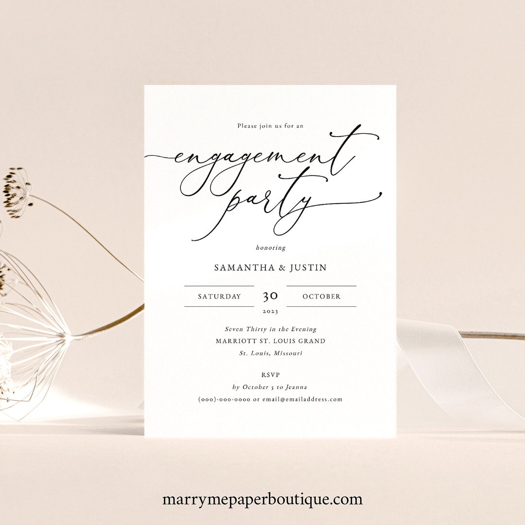 Engagement Invitation Cards Templates