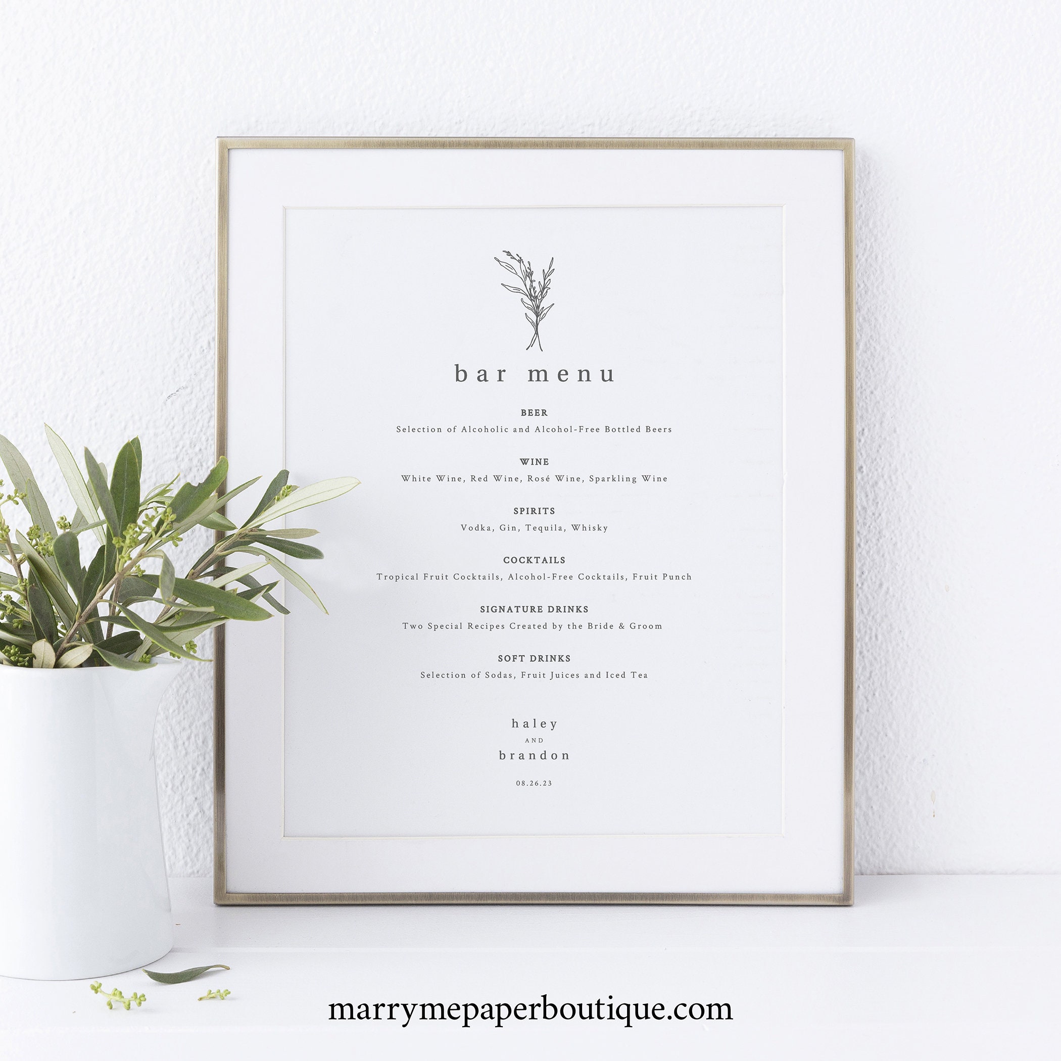 Modern Rustic Bar Menu Sign Template Drinks Menu Printable - Etsy UK