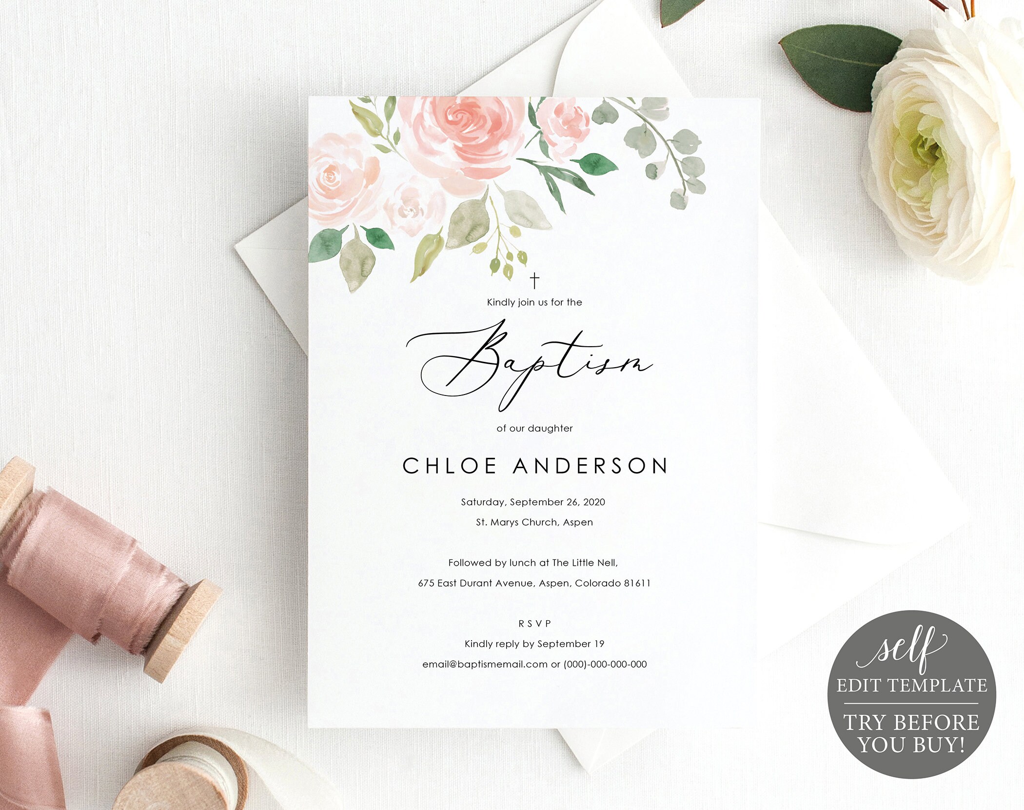 Baptism Invitations Template