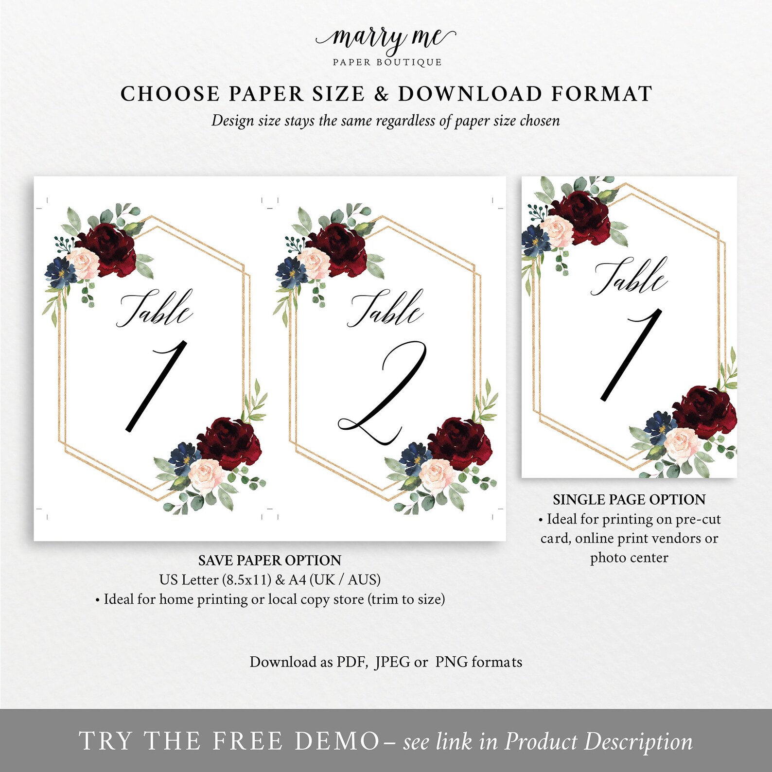Table Number Sign Template Demo Available Templett | Etsy