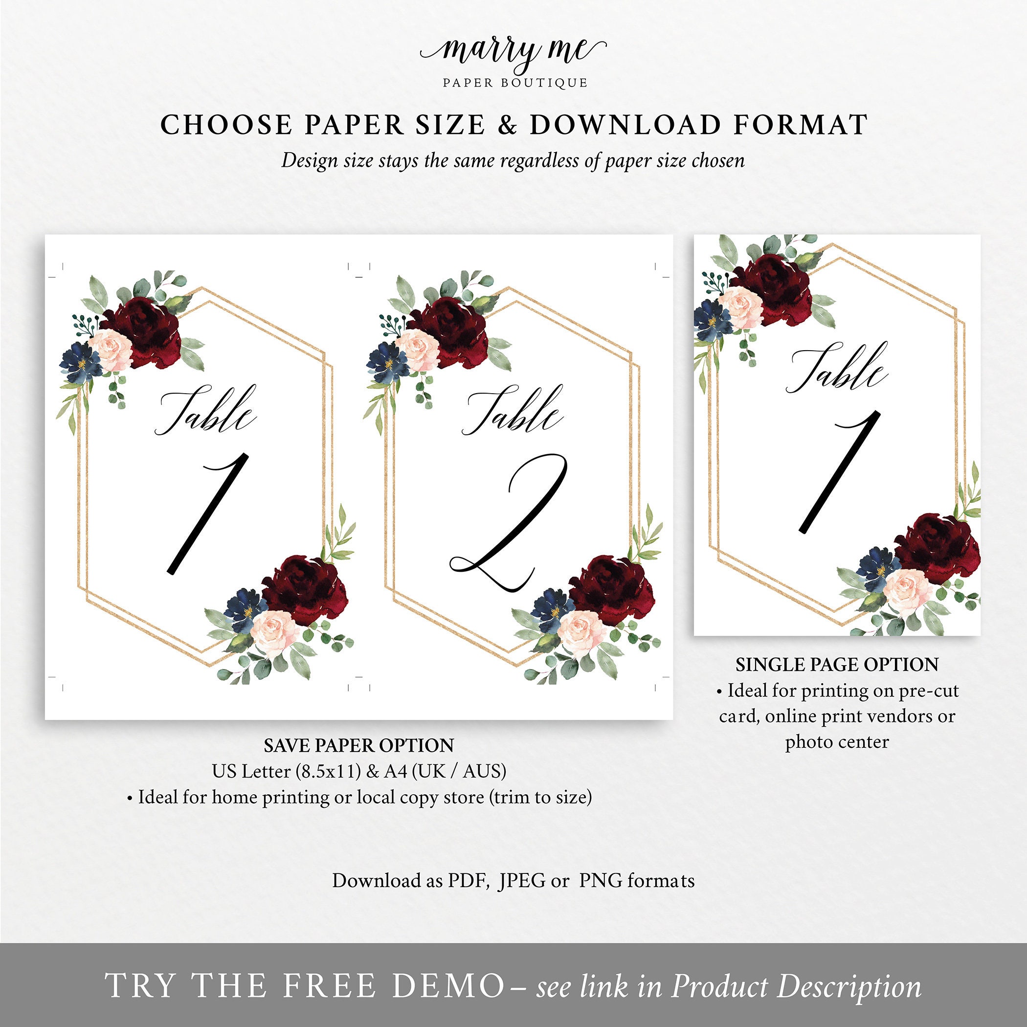 Table Number Sign Template Demo Available Templett - Etsy