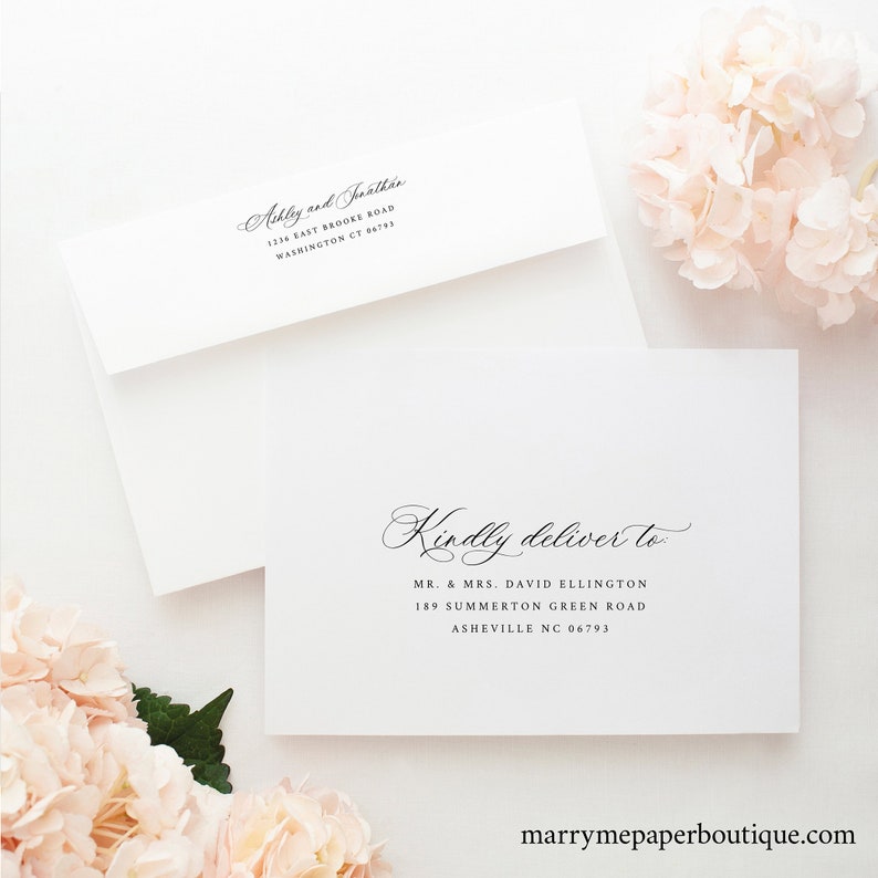 Envelope Addressing Template Elegant Classic Calligraphy - Etsy