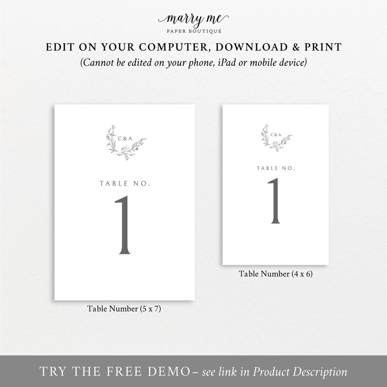 Table Number Template Instant Download Try Before Purchase - Etsy
