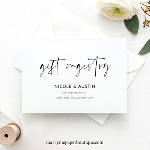 Minimalist Gift Registry Card Template Modern Wedding - Etsy