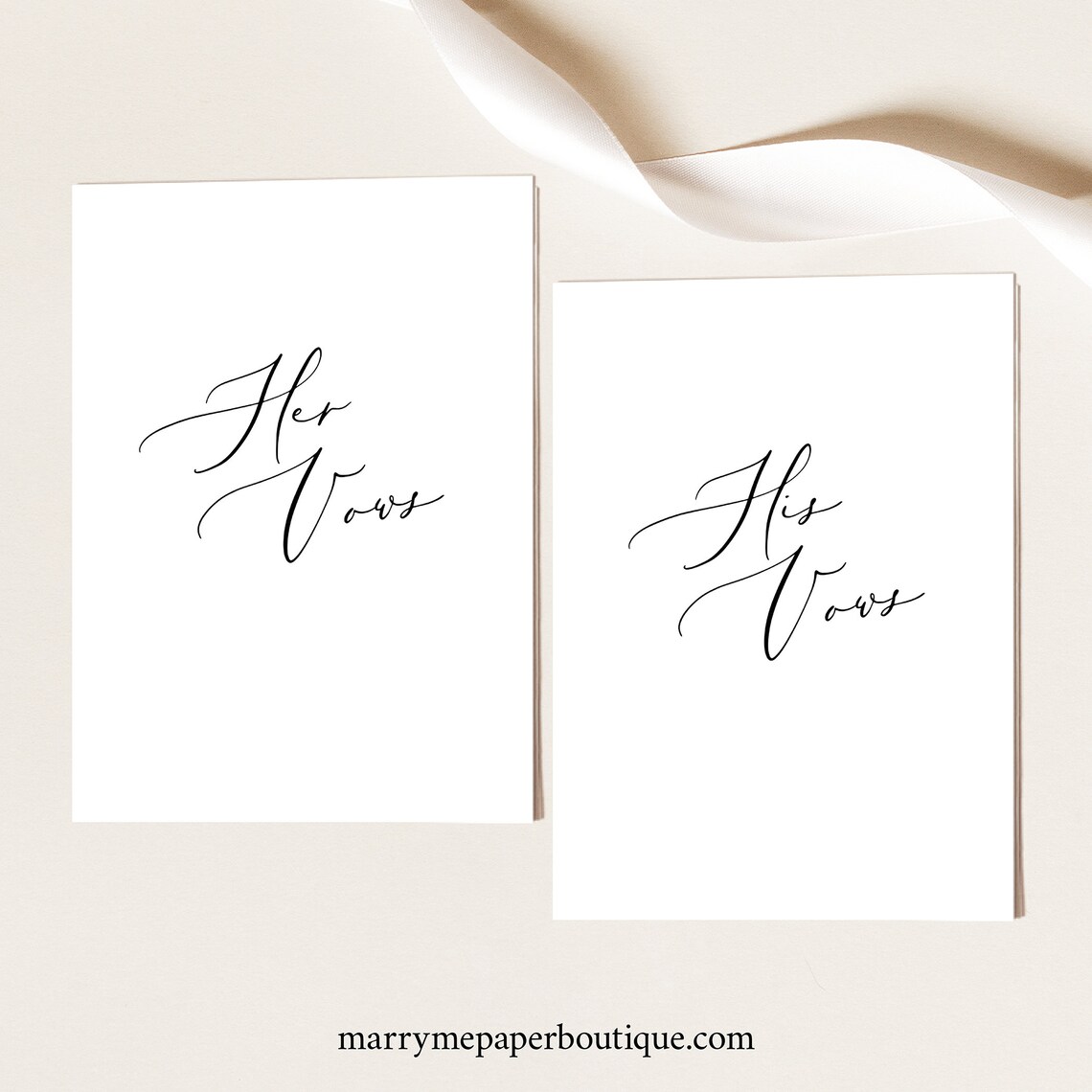 His & Her Wedding Vow Cards Template Try Before Purchase - Etsy UK