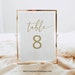 Table Number Sign Template, Gold, Modern Script, Modern Table Number ...