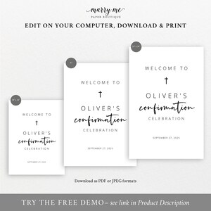 Confirmation Welcome Sign Template Love Heart Editable - Etsy