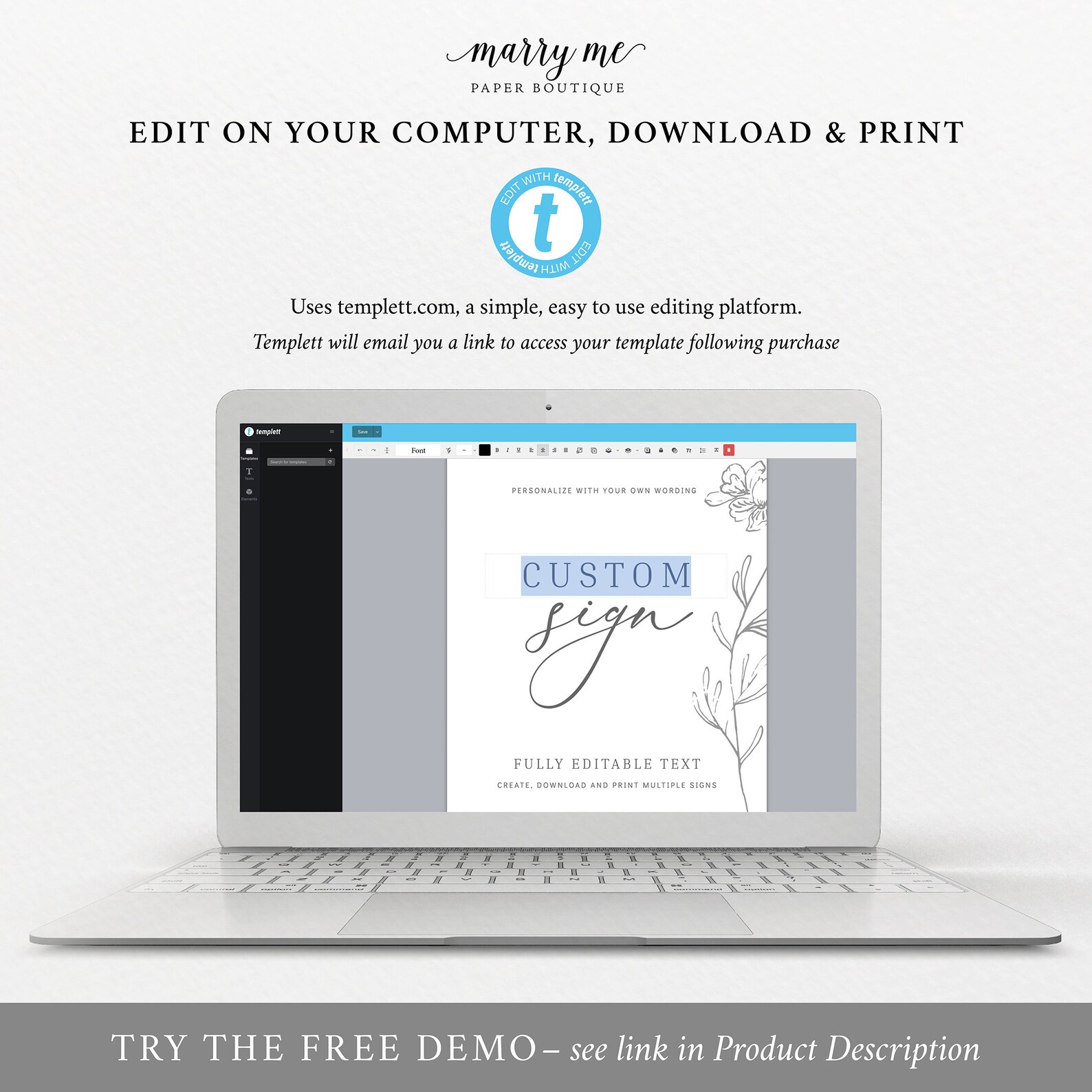 Create MULTIPLE Signs Template Try Before Purchase Editable - Etsy