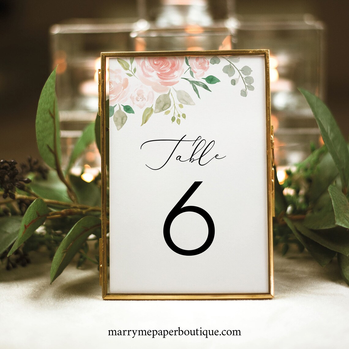 Floral Wedding Table Numbers Table Number Template Printable - Etsy