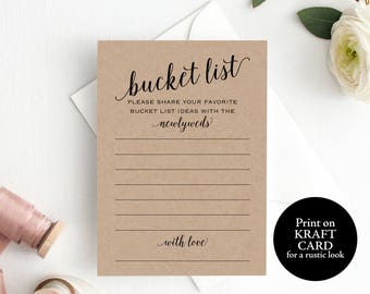 Bucket list card | Etsy