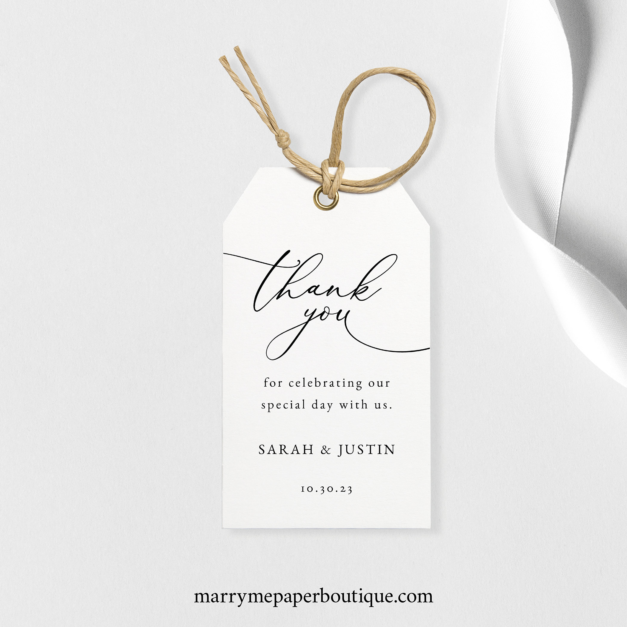 Classic Favor Tag Template Elegant Wedding Gift Tag | Etsy