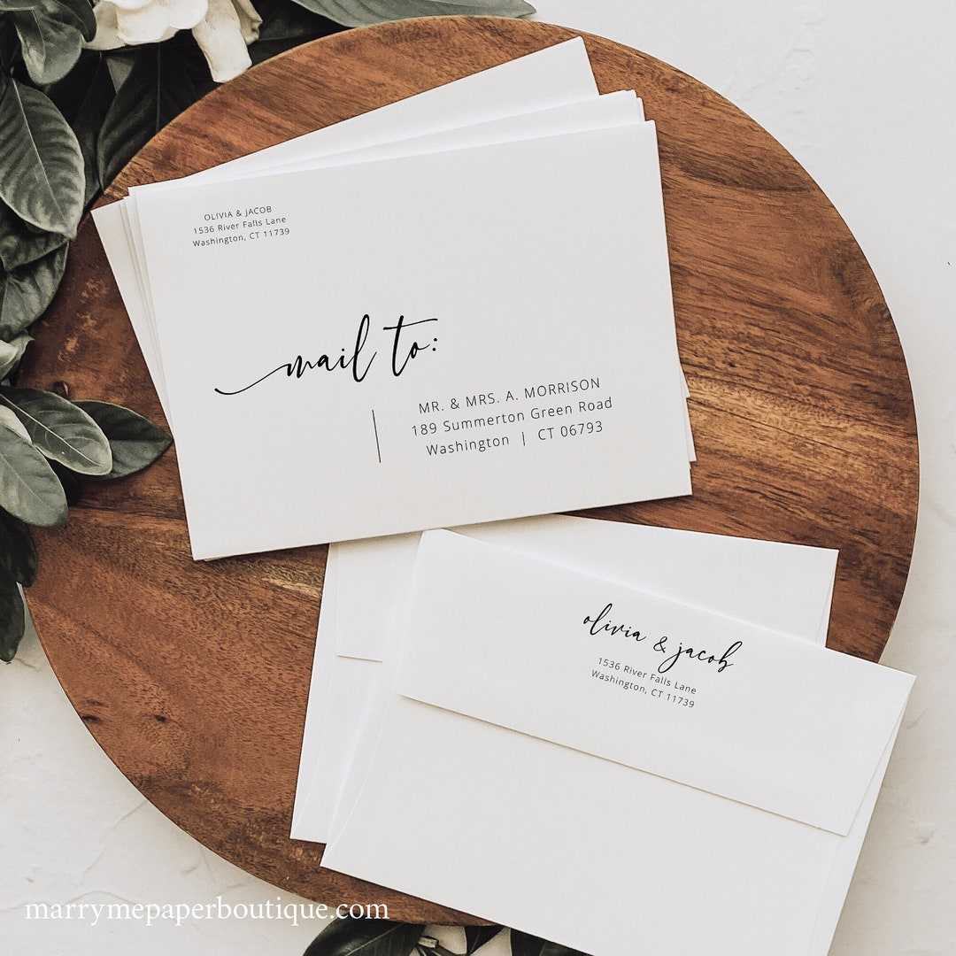 Wedding Envelope Addressing Template, Modern Calligraphy, Editable ...